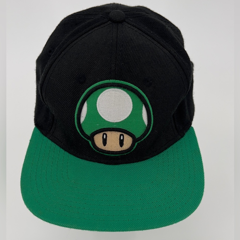 Nwot Super Mario Hat Cap 1up Mushroom Adjustable Blac… - Gem